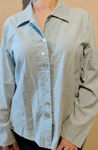 J. Jill | Tops | Jjill Chambray Button Down Shirt Cotton | Poshmark